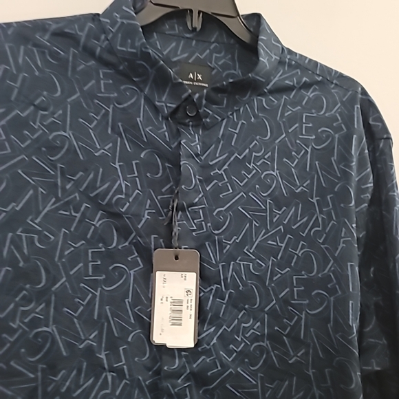 Armani Collezioni | Shirts | Armani Exchange Random Logo Slim Shirt ...